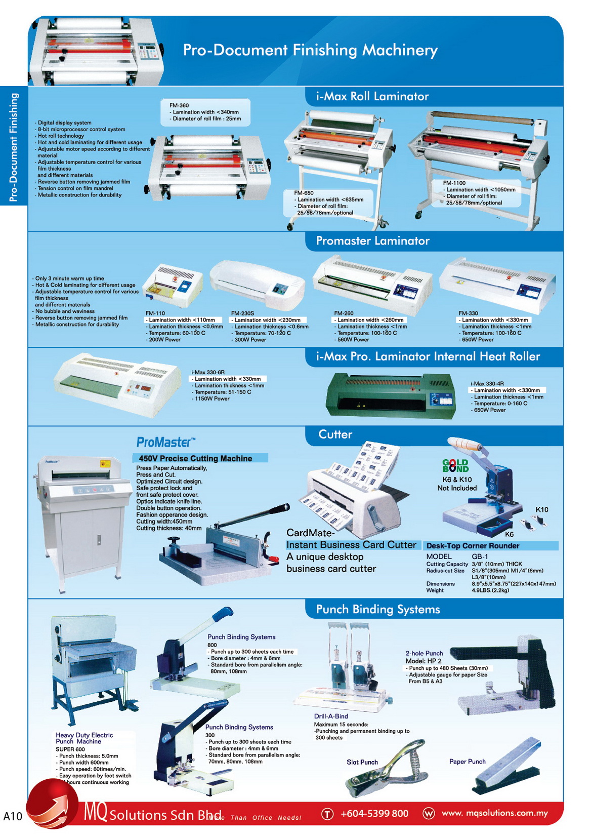 A10 – Pro-Document Finishing Machinery – MQSolutions